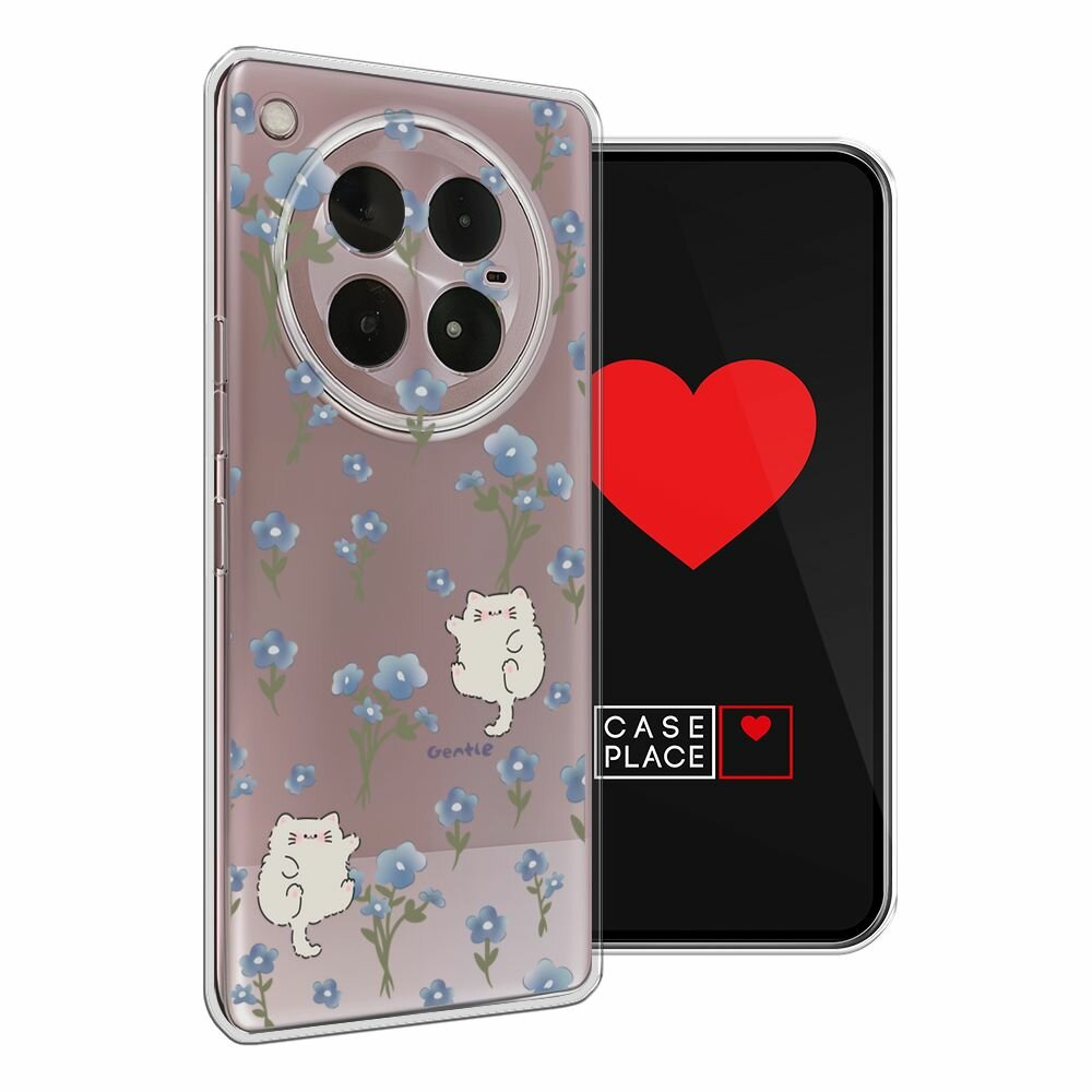 Чехол на Infinix Zero 40 4G / Инфиникс Зеро 40 4G с принтом "Gentle cats", прозрачный — фото 1