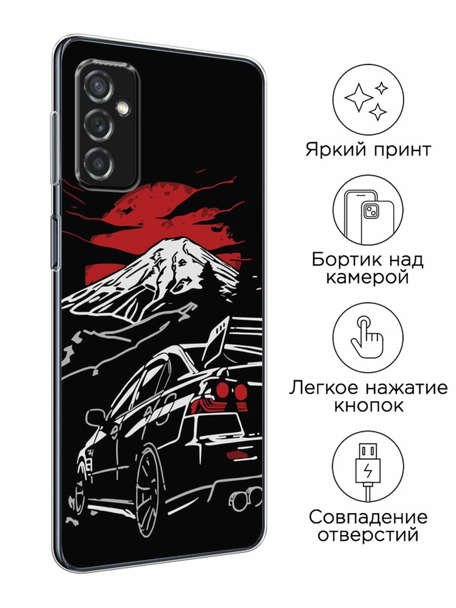 Чехол на Samsung Galaxy M52 / Самсунг Галакси M52 с принтом "Машина в горах JDM" — фото 1
