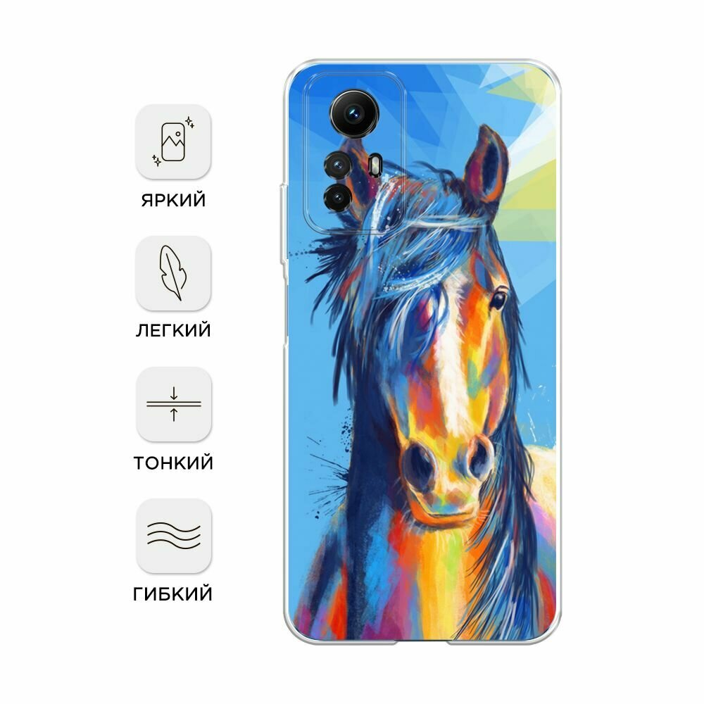 Чехол на Xiaomi Redmi Note 12S / Сяоми Редми Ноут 12S с принтом "Лошадь арт 3" — фото 1