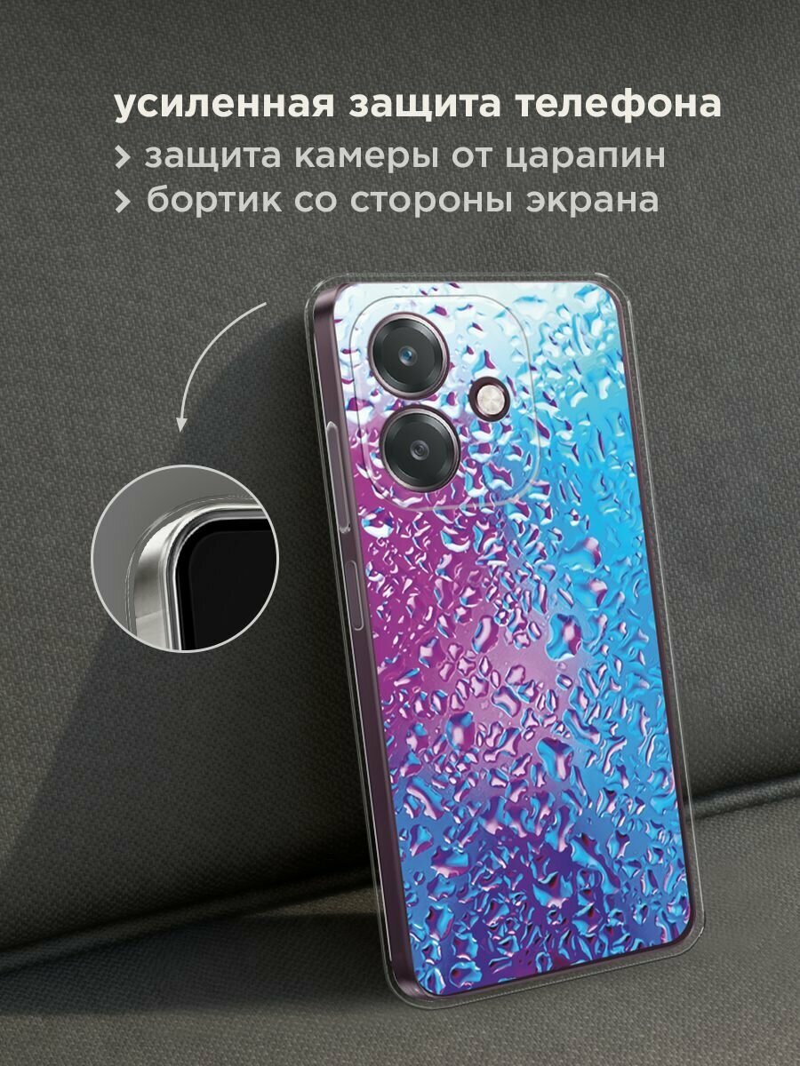 Чехол на Oppo A3/A3x / Оппо А3/A3x с принтом "Капли на стекле" — фото 1