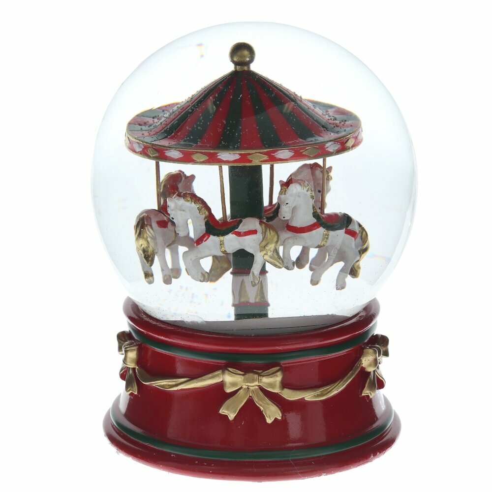 Фигурка декоративная "Карусель" в стекл шаре, D 12 см, L12 W12 H14,5 см