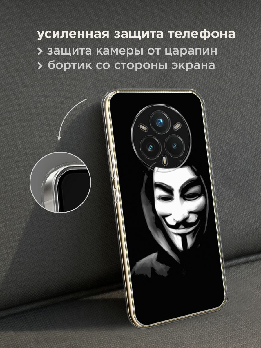 Чехол на Realme 14 Pro+ / Реалми 14 Про+ с принтом "Анонимус" — фото 1