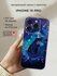 Чехол на Apple iPhone 15 Pro / Айфон 15 Про с принтом "Ночные киты"