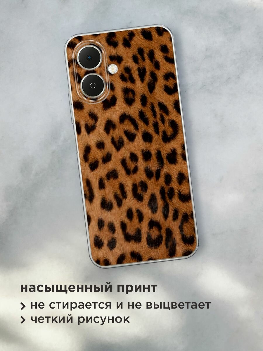Чехол на Tecno Spark Go 2 / Текно Спарк Го 2 с принтом "Мех леопарда" — фото 1