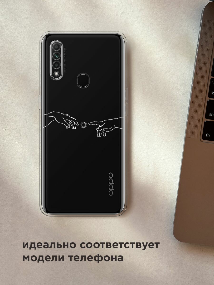 Чехол на Oppo A31 / Оппо А31 с принтом "Загрузка творения", прозрачный — фото 1