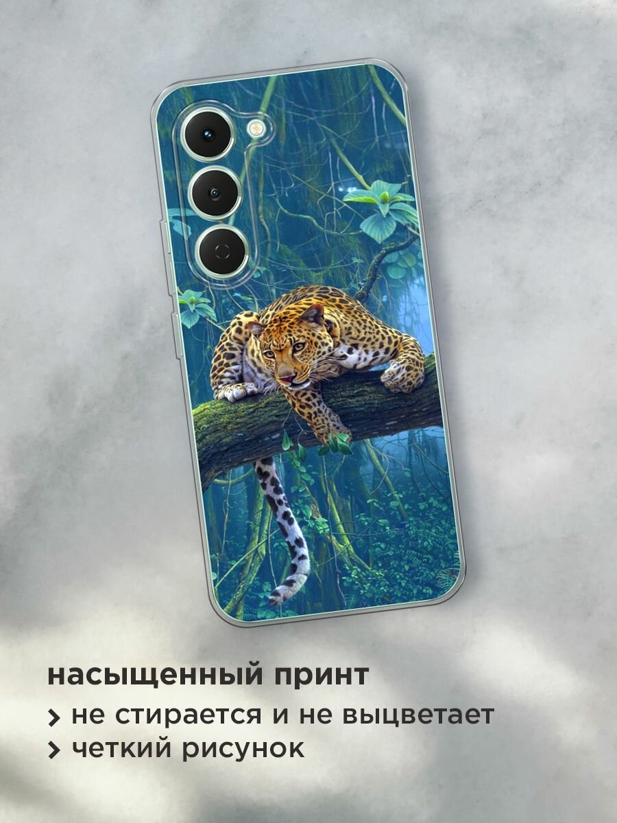 Чехол на Tecno Spark 40 Pro / Текно Спарк 40 Про с принтом "Леопард охотник" — фото 1