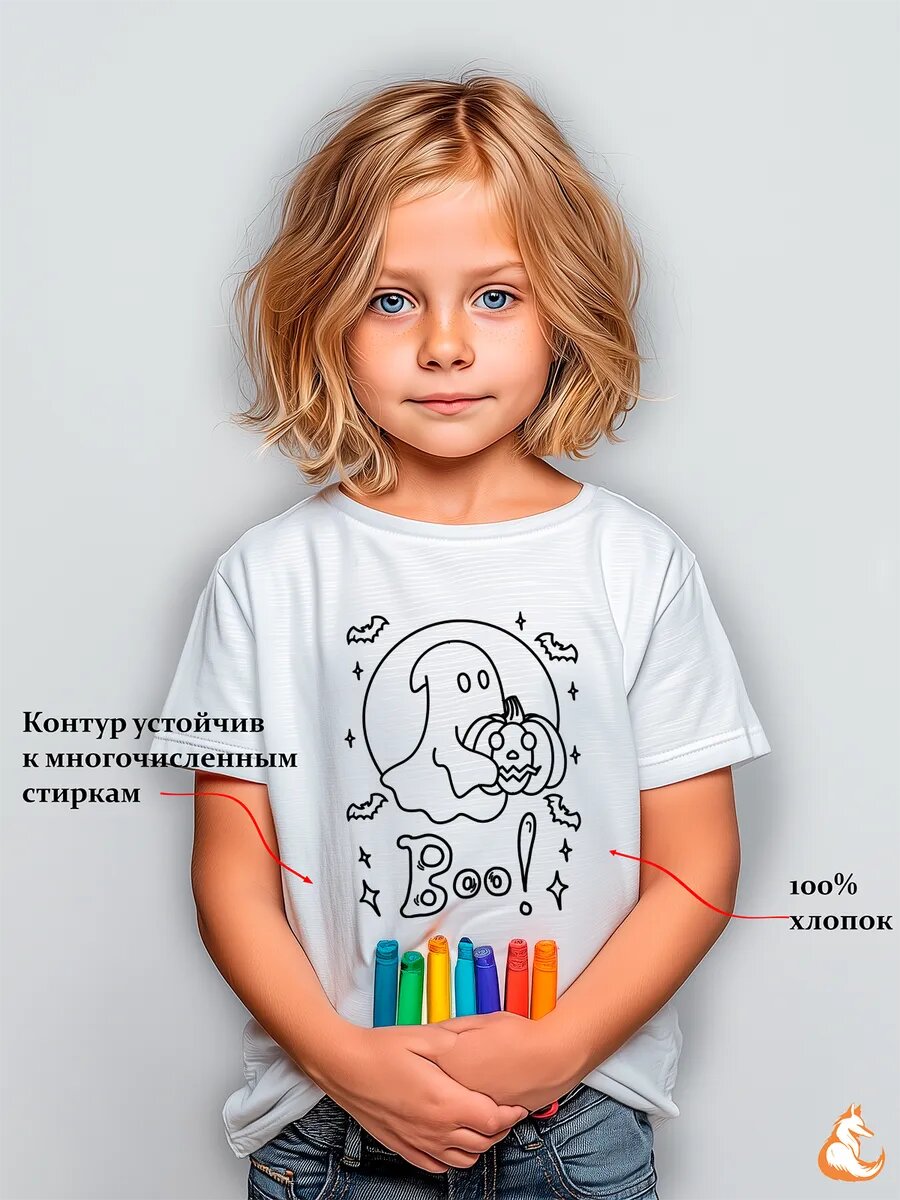 Футболка LISA PRINT базовая, размер 158, белый — фото 1