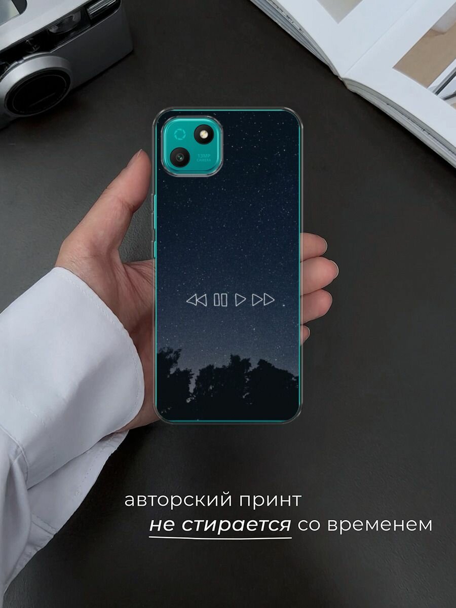 Силиконовый чехол на Wiko T10 / Вико Т10 с принтом "Космическая музыка" — фото 1