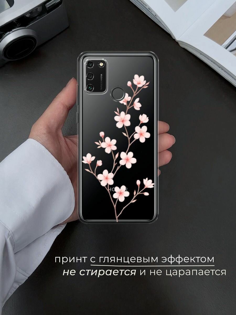 Чехол на Honor 9A / Хонор 9А с принтом "Веточка сакуры 2" — фото 1