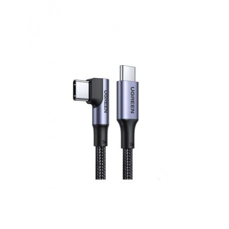 Кабель UGREEN US334 (70643) USB-C 2.0 Male To Angled 90° USB-C 2.0 Male 5A Data Cable. 1м. черный