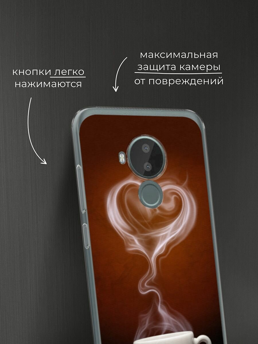Силиконовый чехол на Nokia C30 / Нокия C30 с принтом "Кофейная любовь" — фото 1