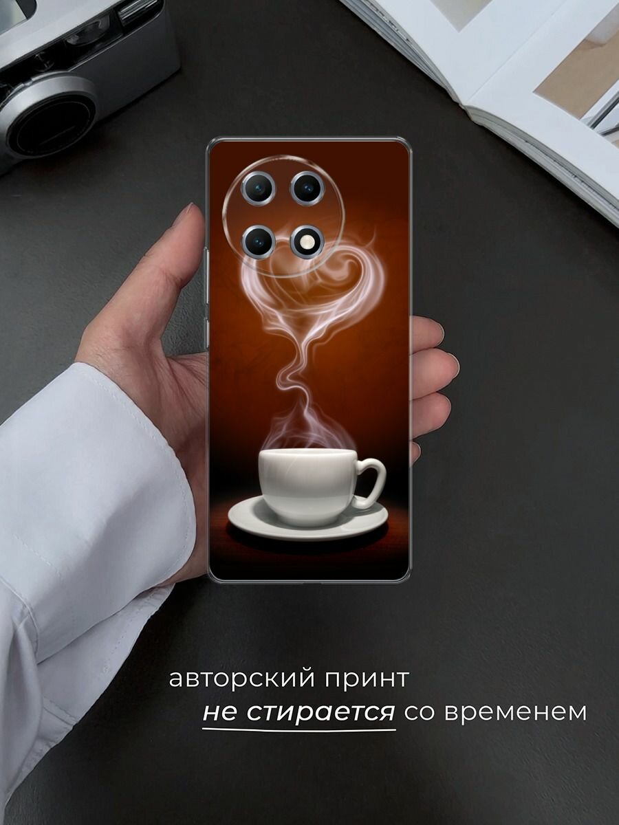 Чехол на Tecno Camon 30S / Текно Камон 30S с принтом "Кофейная любовь" — фото 1