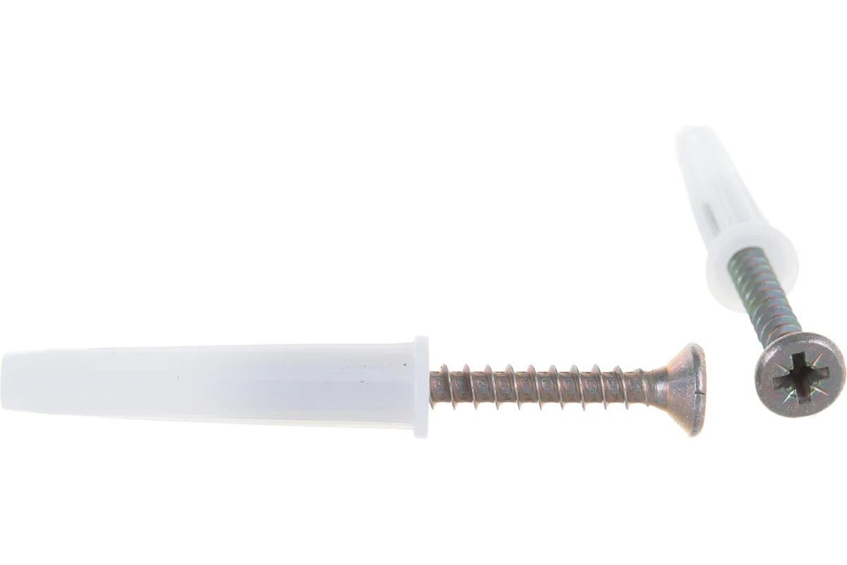 VIPкрепеж Набор белых дюбелей 30 шт 31564 для монтажа в доме и мастерской и ремонтных работ