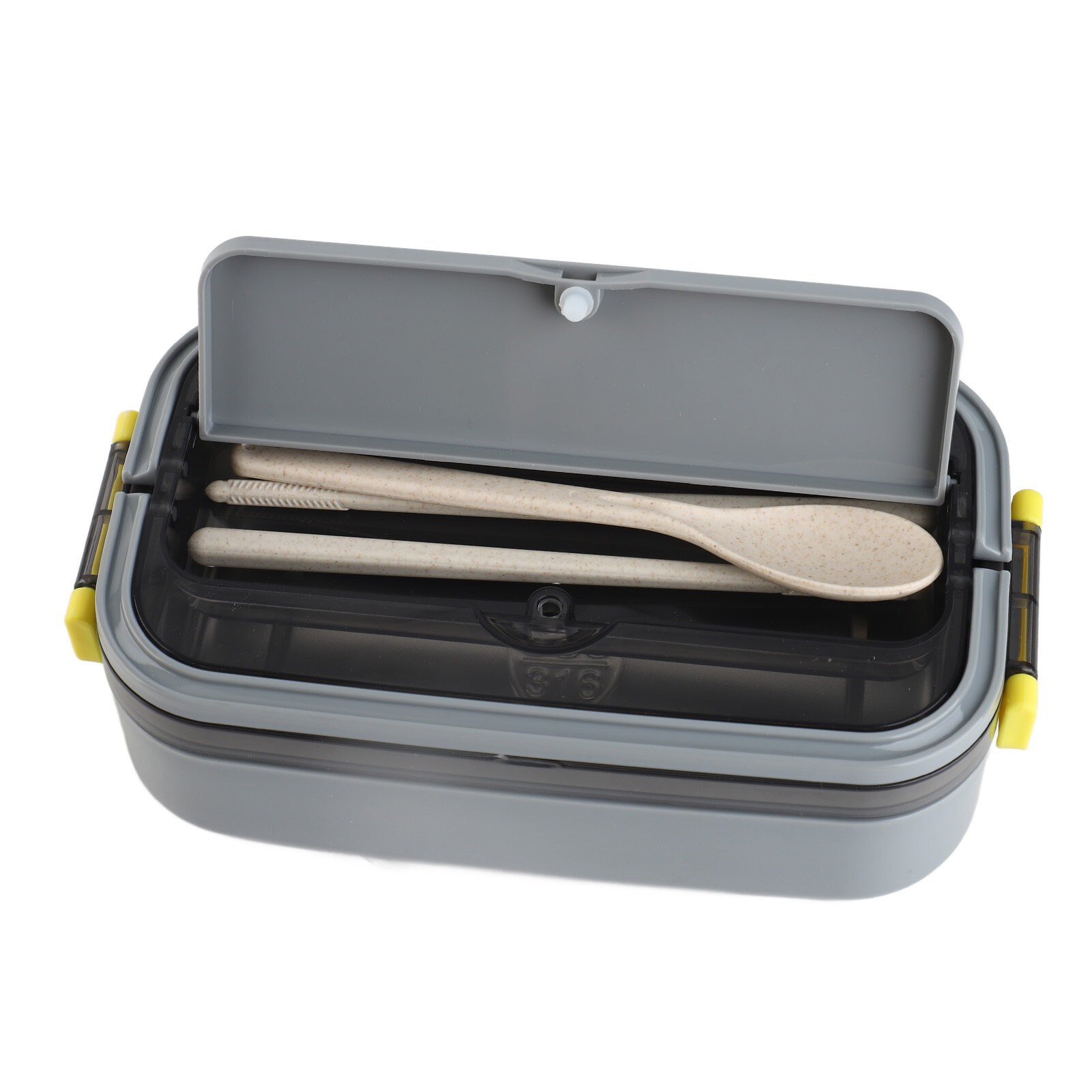 Bento Ланч-бокс из нержавеющей стали 316, емкость 700 мл, герметичный, безопасный для микроволновой печи, контейнер Bento для школы, офиса, серый