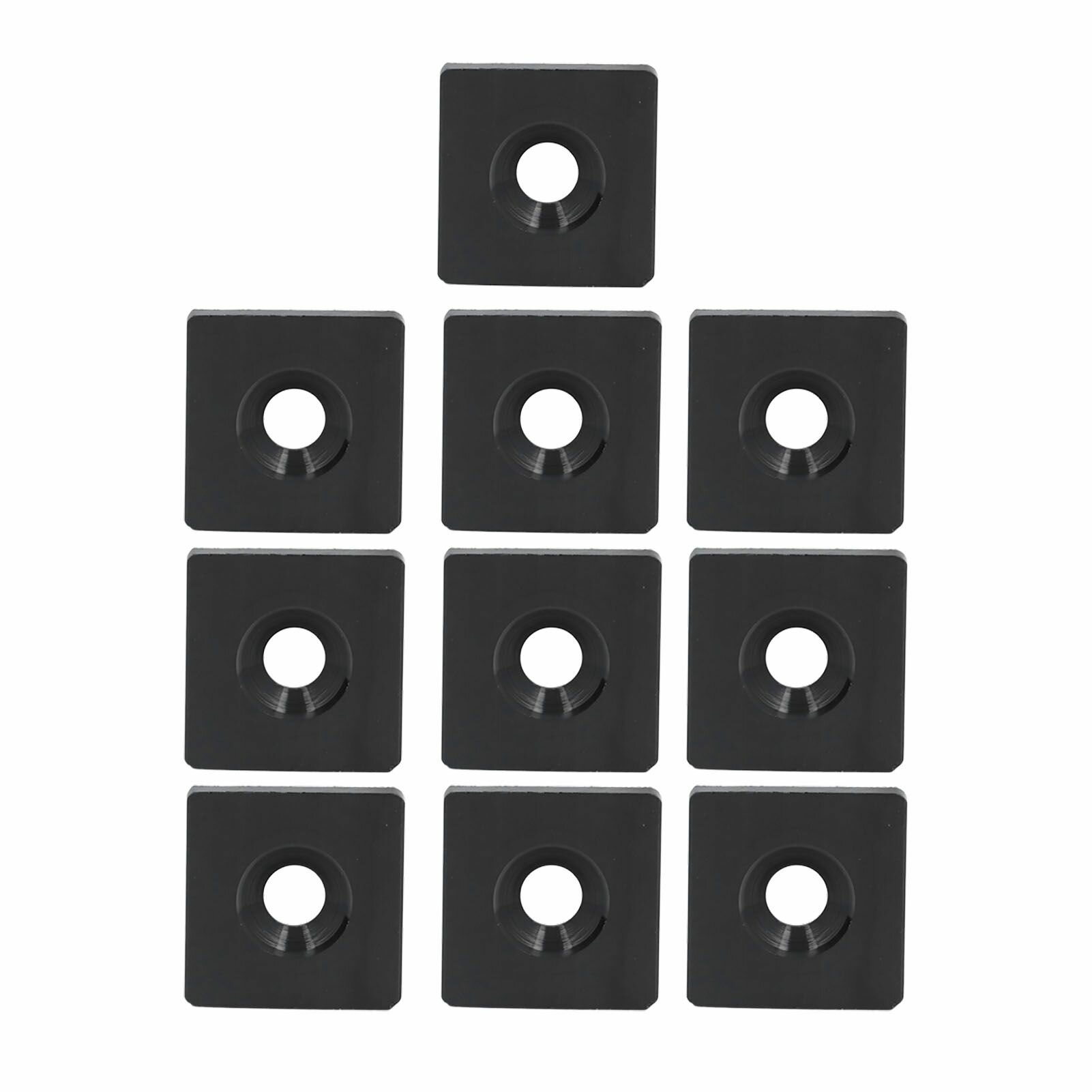 10 шт. торцевые крышки профилей, крышка системы каналов, набор аксессуаров из алюминиевого сплава с одним отверстием, черный