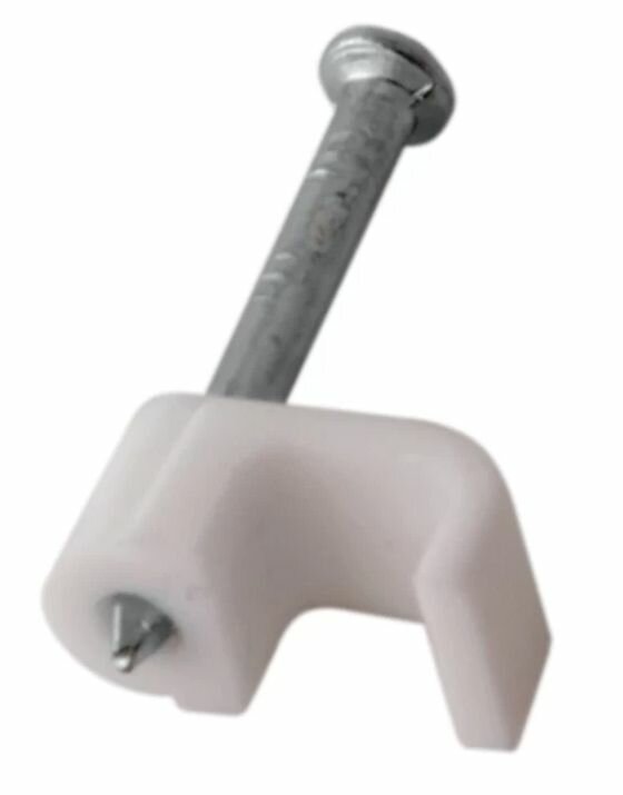 Скобы для кабеля плоские 5х2 мм (50шт/уп) белый REXANT (1/400)