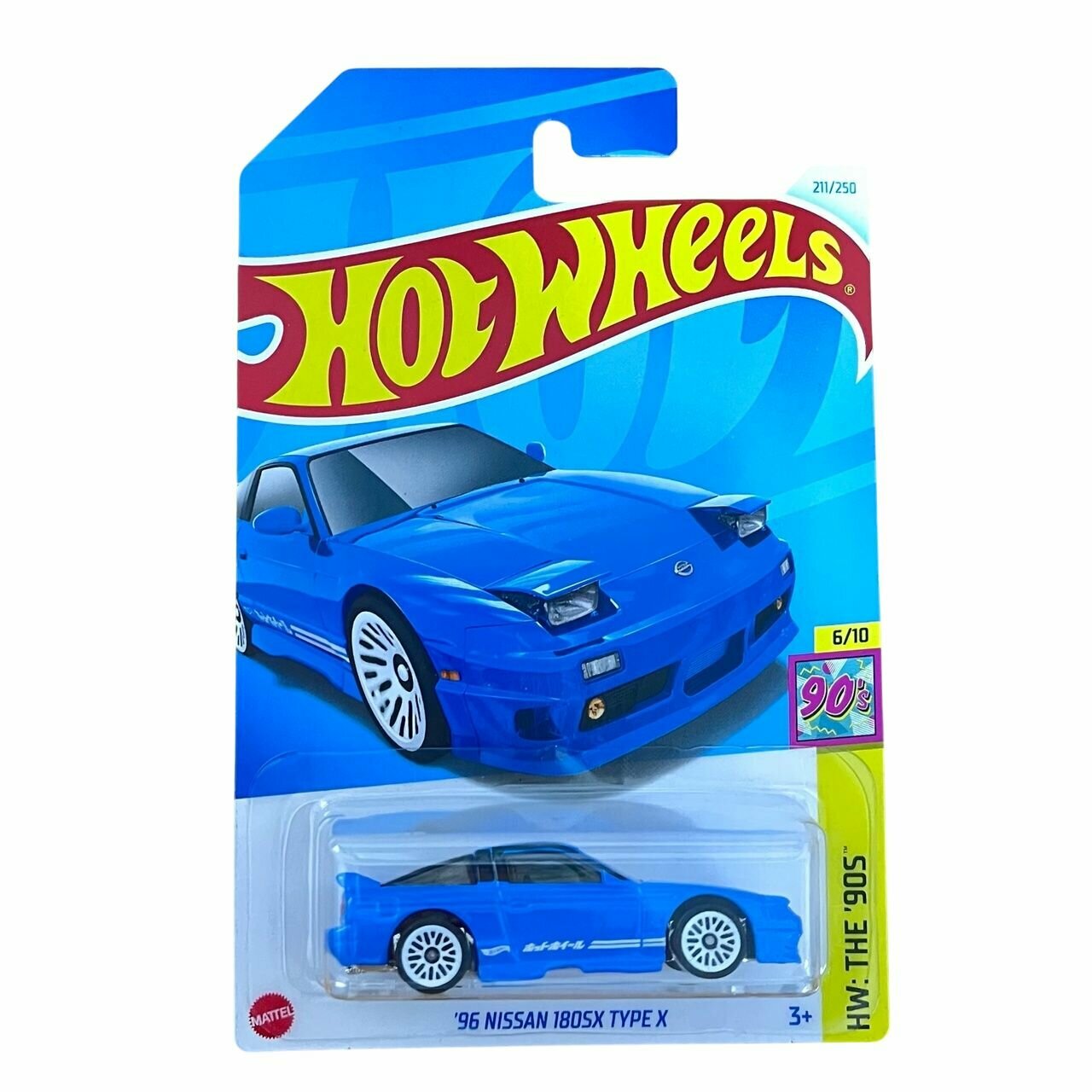 Машинка Hot Wheels металлическая масштаб 1:64 '96 NISSAN 180SX TYPE X (Светло-синий)