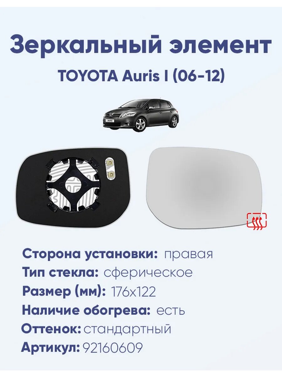 Зеркало TOYOTA Auris I (06-12) 92160609
