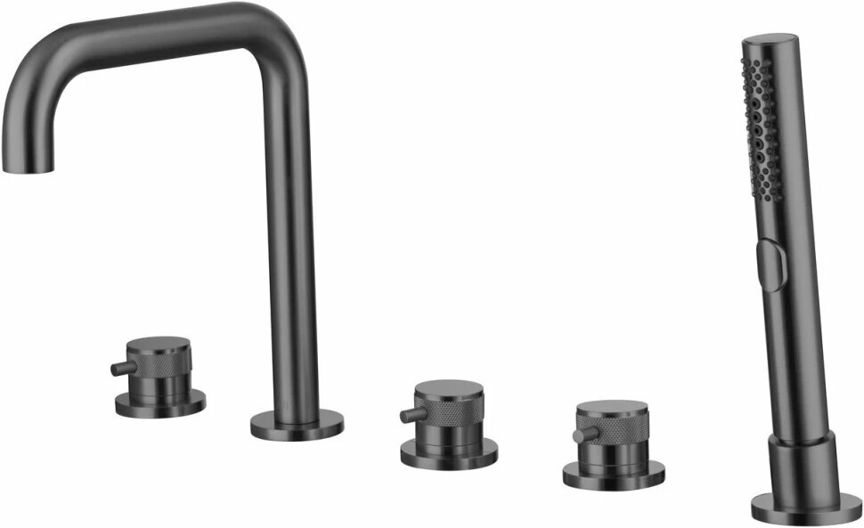 Смеситель на борт ванны Allen Brau Priority 5.31007-MG с душевым гарнитуром, графит матовый