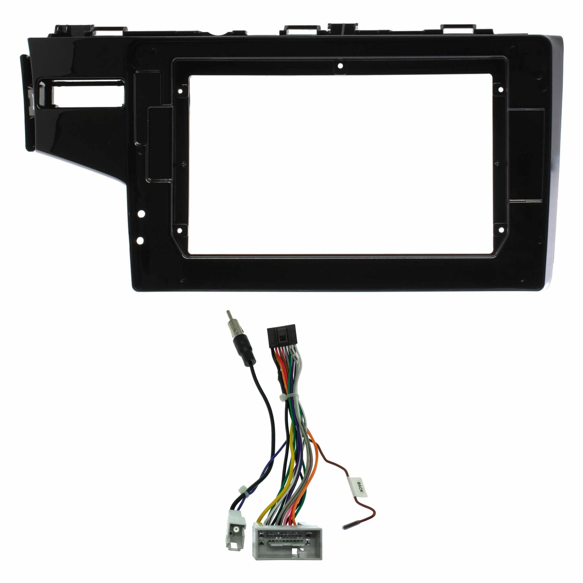 Рамка переходная Honda Fit, Jazz 2013 - 2020 левый руль + проводка для 10" магнитолы / Wide Media