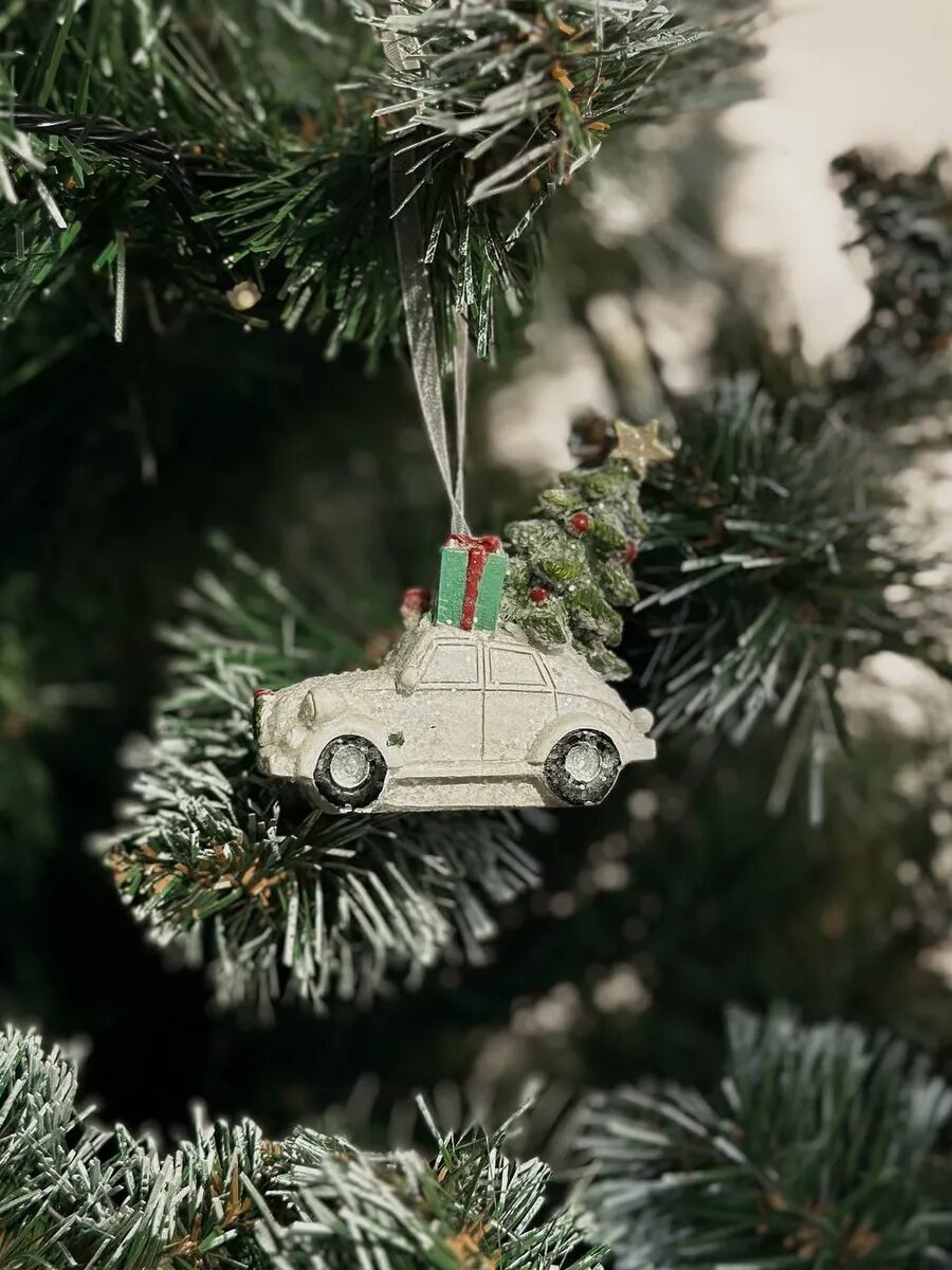 Елочная игрушка ретро машинка