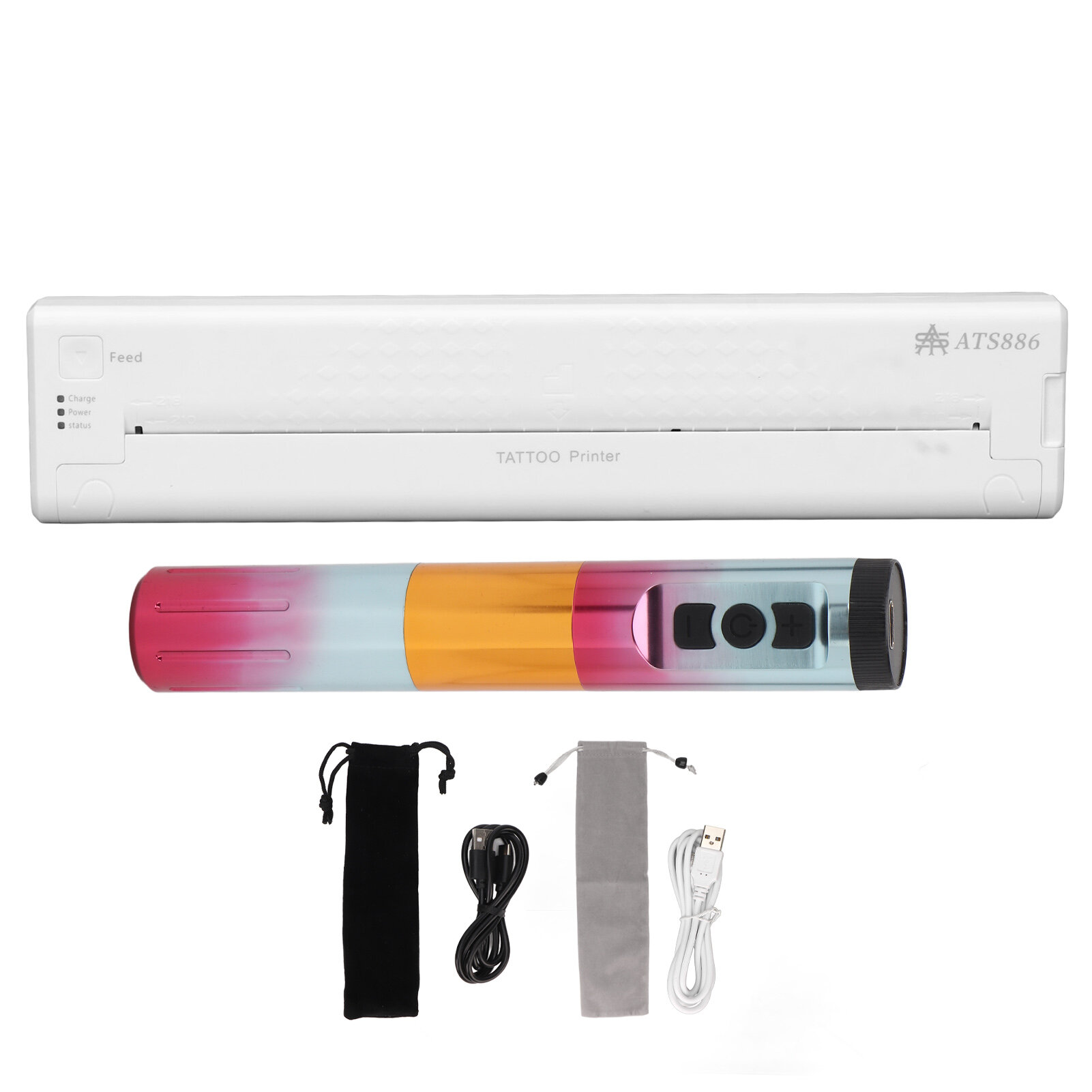 Белый термотатуировочный копир 1200 мач с высокой скоростью четких рисунков беспроводная машинка ручка 1500 розовый