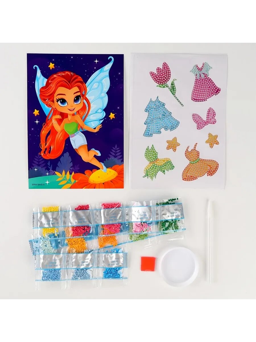 Детская алмазная мозаика с феей для творчества