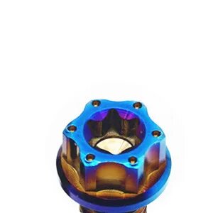 Золотисто-синие титановые болты TC4 Gr.5 Torx M8 для мотоциклов Burning Blue, M8x25mm 1Piece