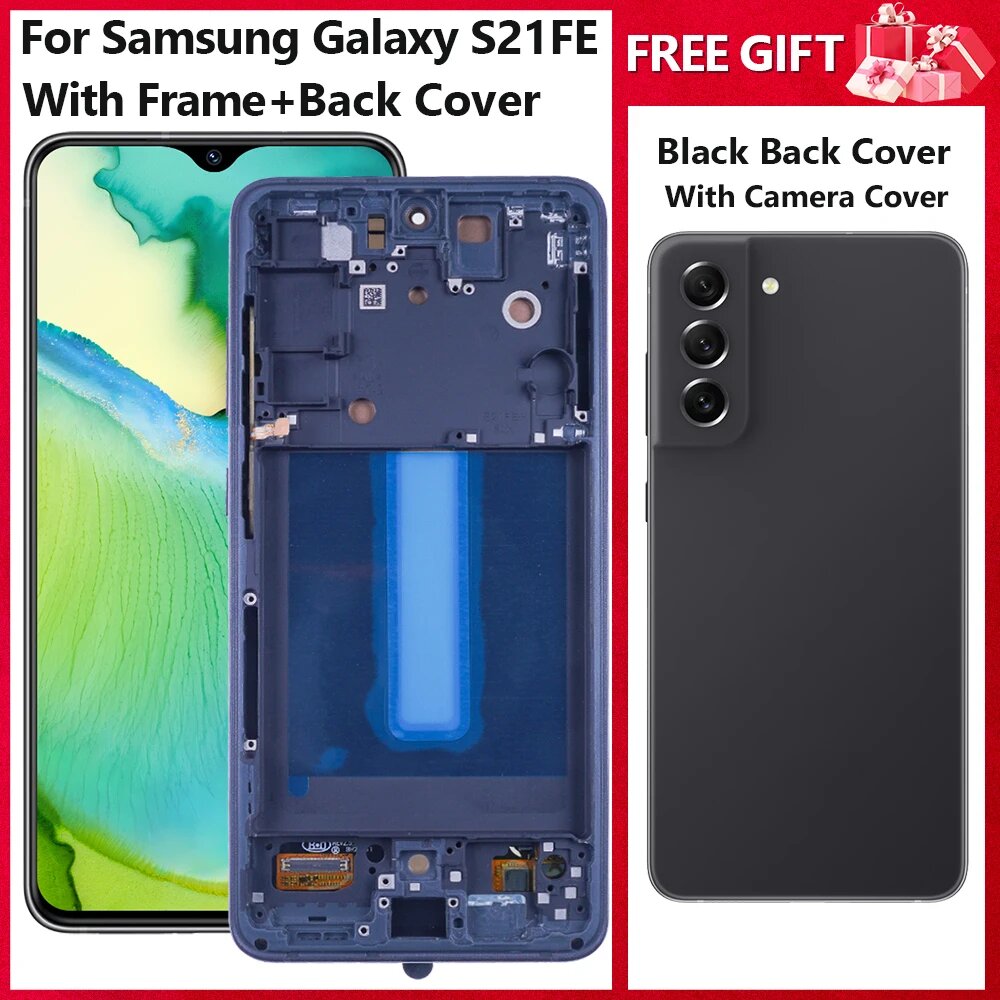 6,4-дюймовый ЖК-дисплей для Samsung Galaxy S21FE 5G ЖК-дисплей с сенсорным экраном OLED Black Kit