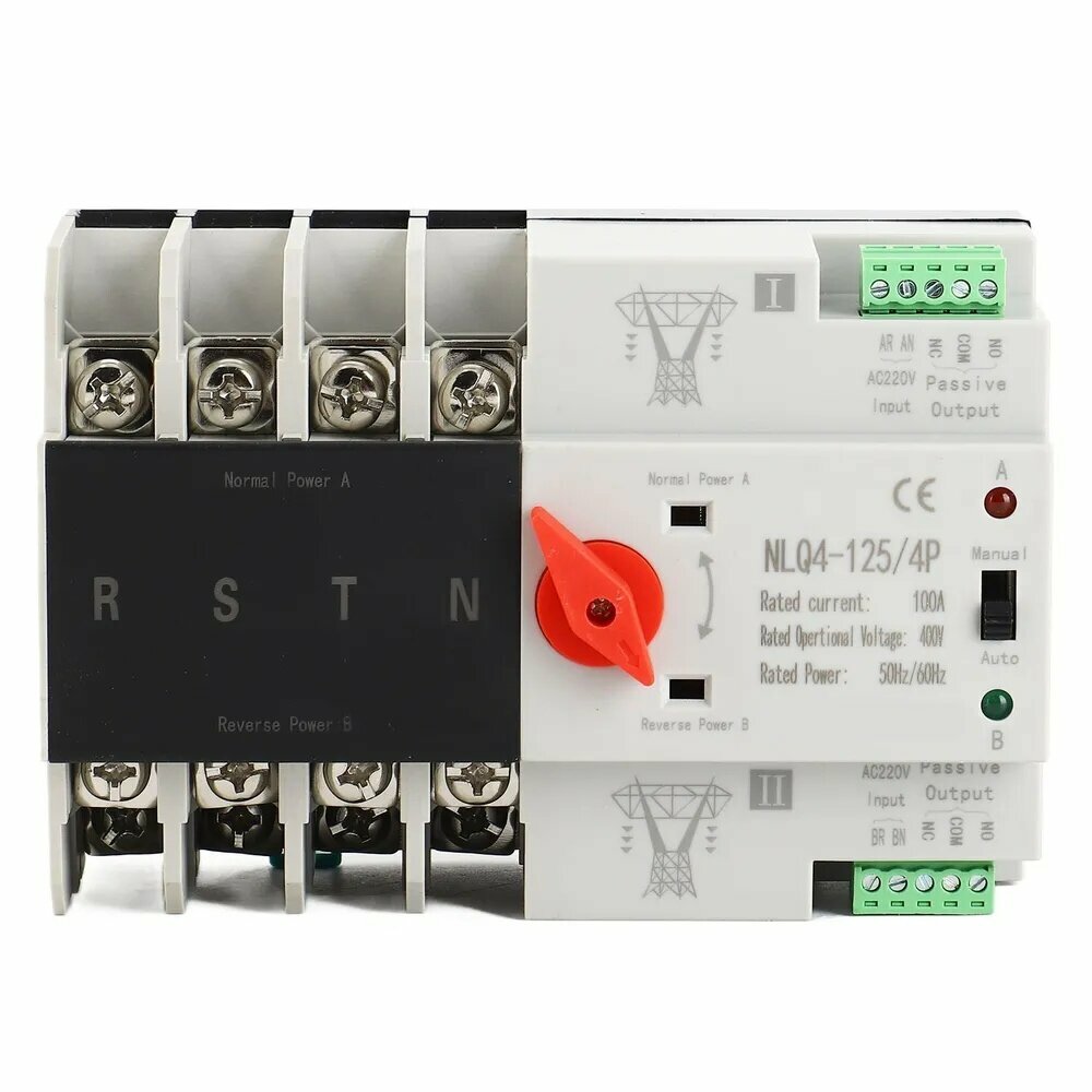 Автопереключатель 4P 3-фазный, Din-рейка, ИБП 400V 100A