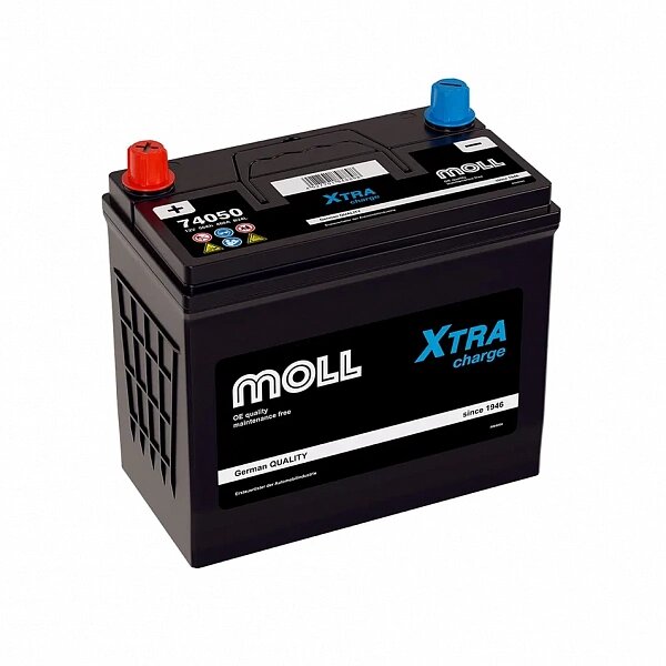 Аккумулятор автомобильный MOLL XTRA CHARGE 50.0 Ah 450 A ОП (237x128x222) (B24LS 74050) 237x127x225