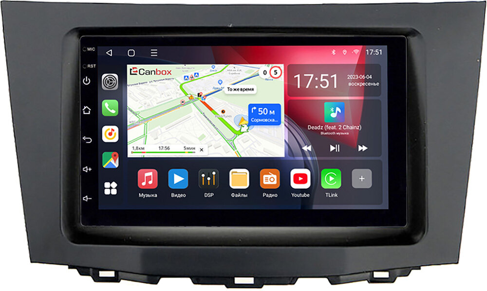 Штатная магнитола Suzuki Kizashi 2009-2014 Canbox L-Line 4475-RP-SZKZ-412 Android 10 (4G-SIM, 6/128, TS18, DSP, QLed)