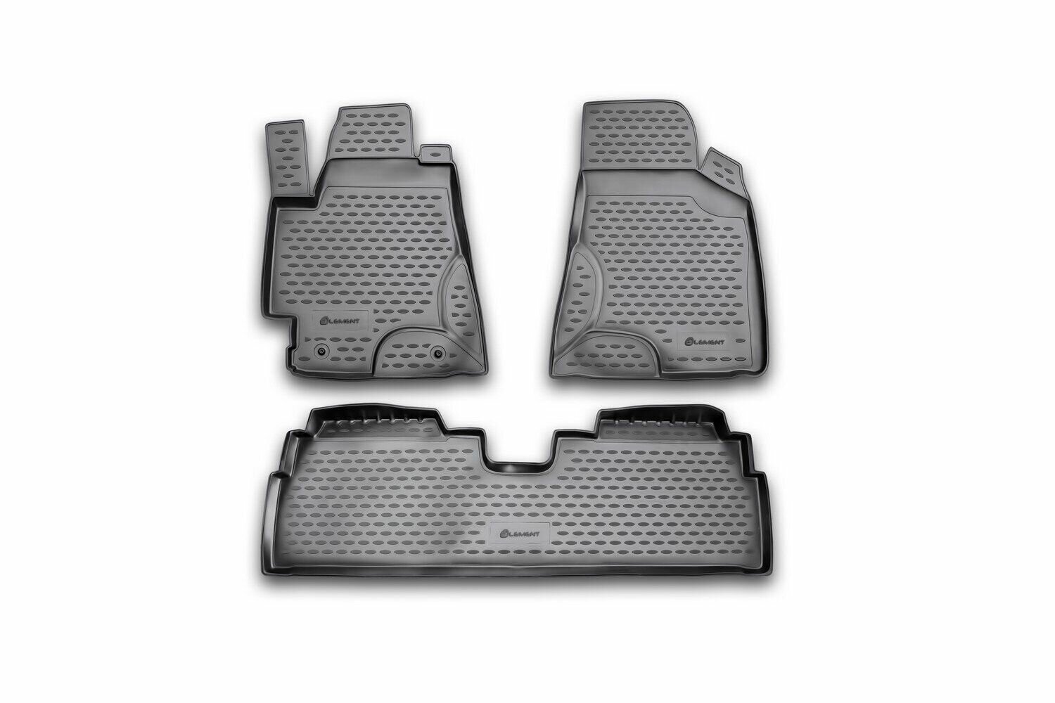 Коврики Standard, в салон TOYOTA Highlander (I, ХU20), 2001-2007, 3 шт. (полиуретан, чёрные) Element. NLC.48.44.210