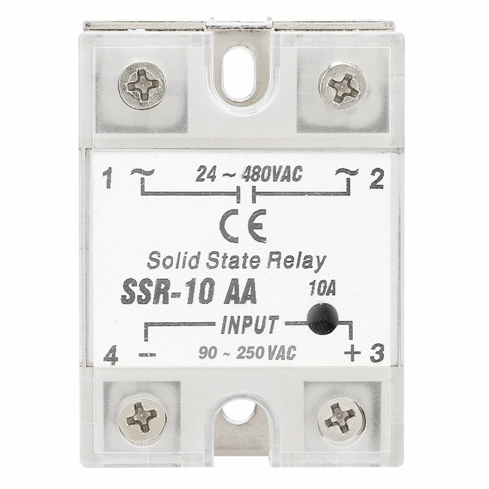 Модуль твердотельного реле SSR 10A AC-AC, 90-250 В, без искры, высокая надежность