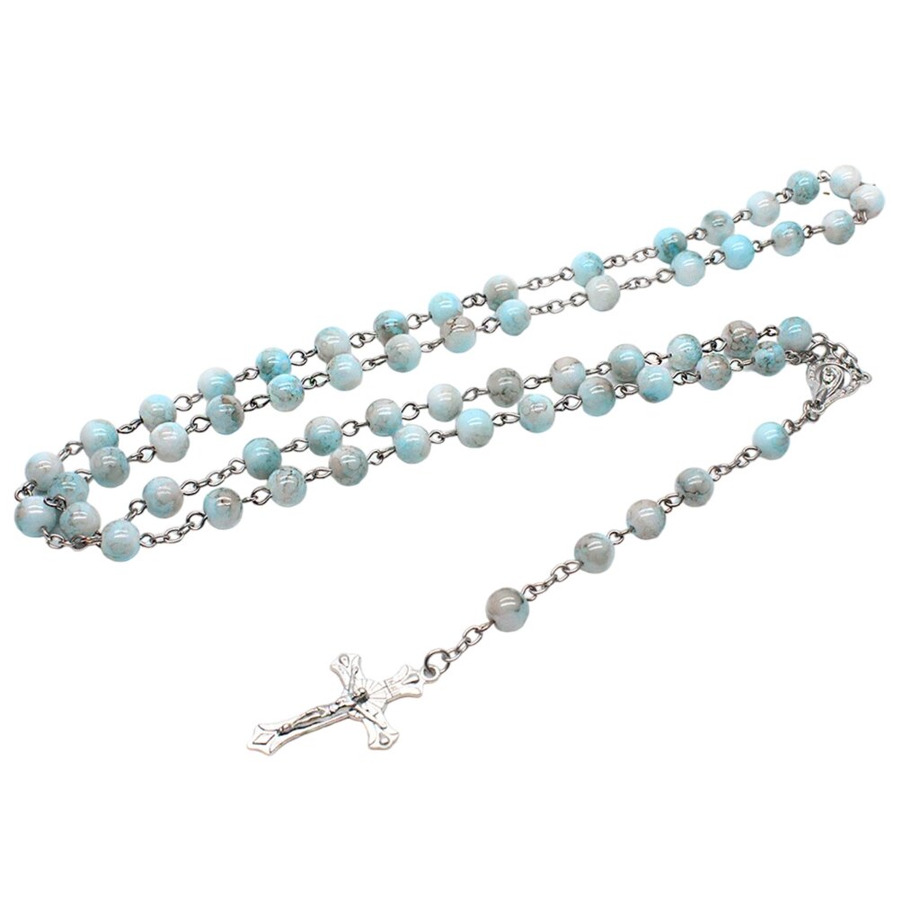 Католическая Маркировка Бусины Четки Ожерелье Кресты Религиозная Цепочка Церковные Молитвенные Подвески Ювелирные Изделия для Женских Крещений