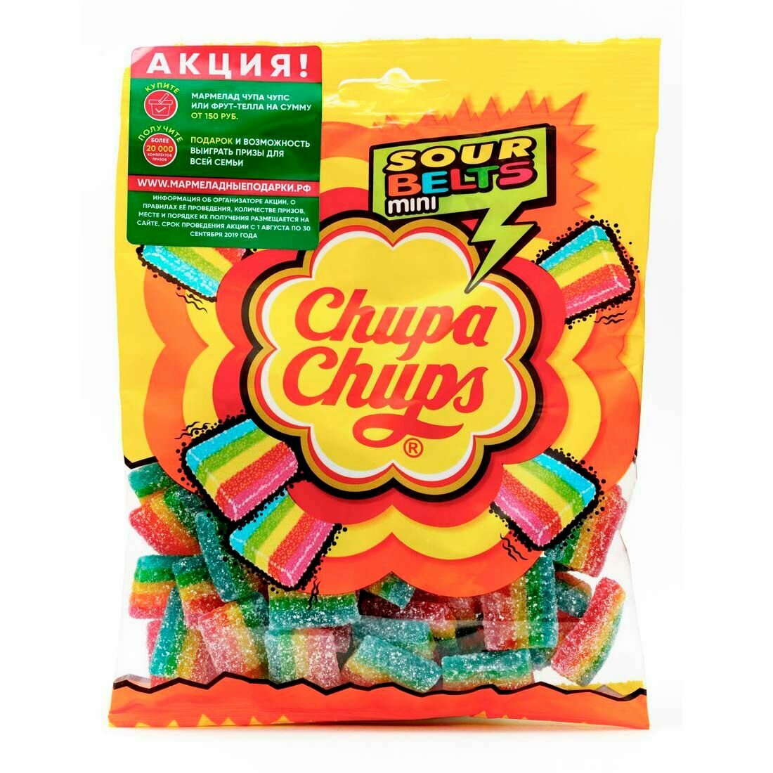 Мармелад Chupa Chups Sour Belts mini жевательный 150 г