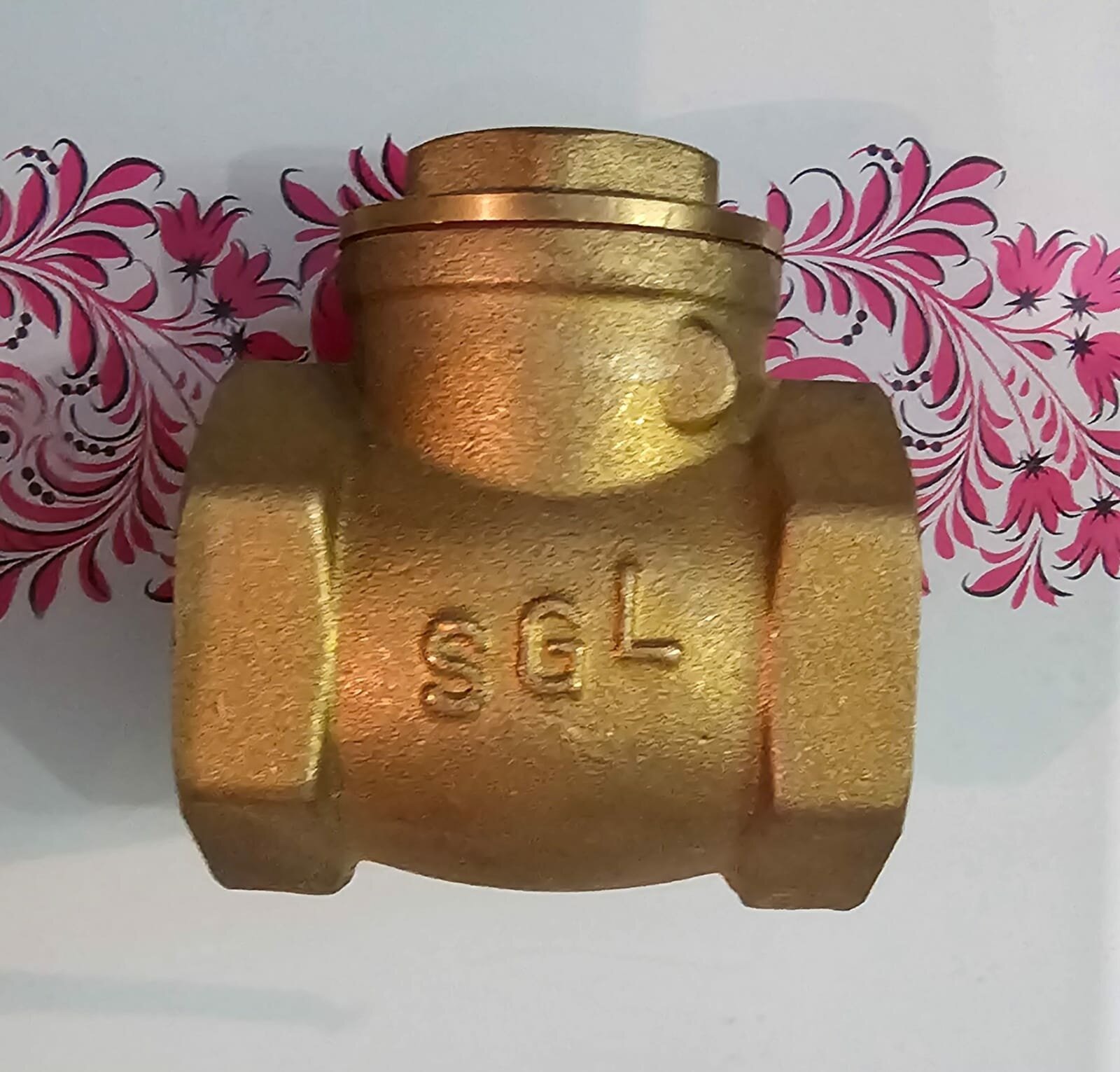 Обратный клапан "1 1/4" горизонтальный лепестковый латуный SGL 1шт с проверочным отверстием