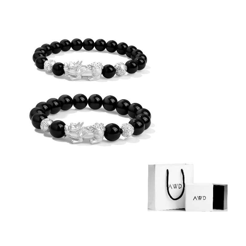 Браслет унисекс AWD Агатовый с бусинами Китайский зодиак, multicolor, размер F EU