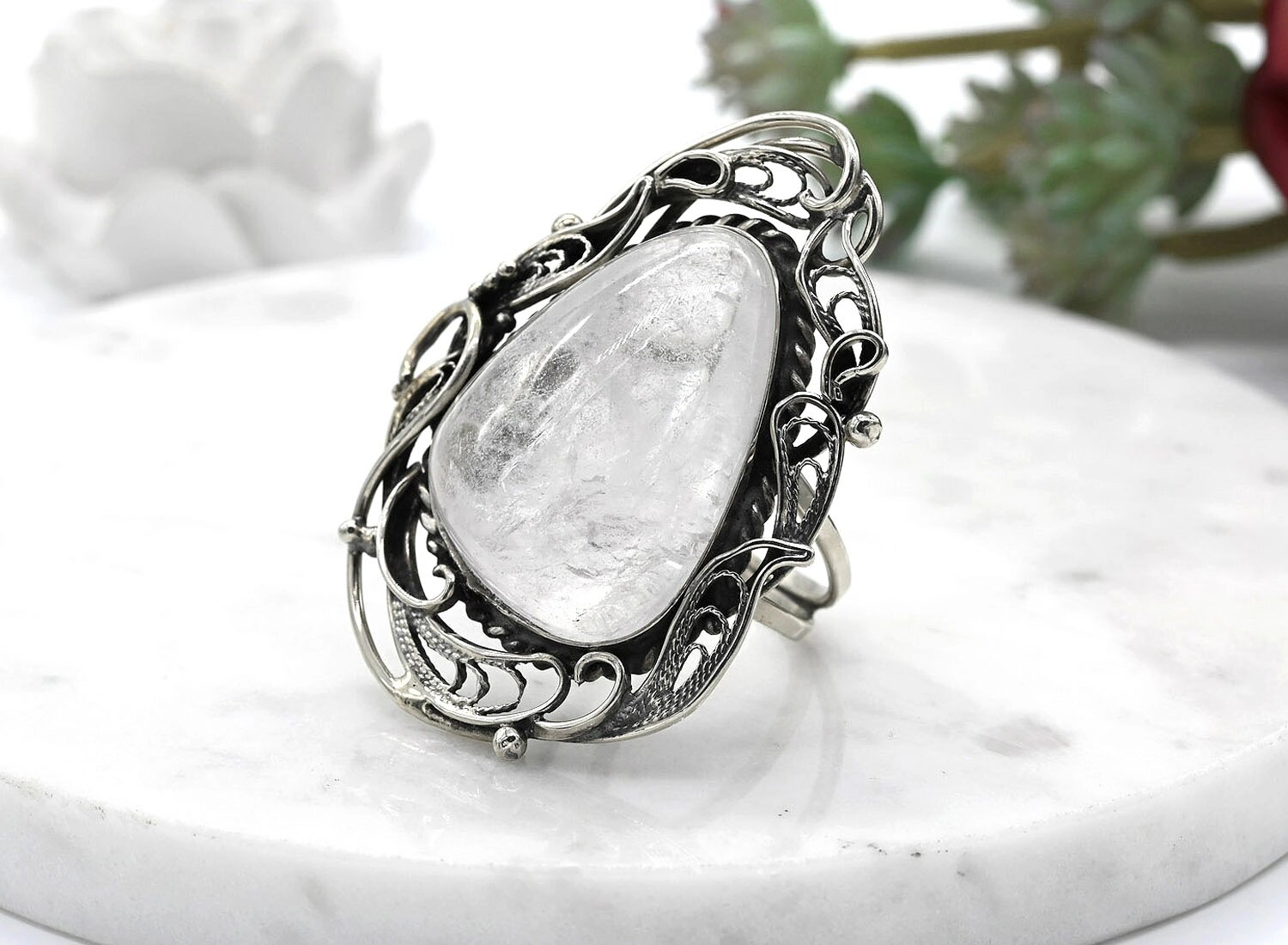 Кольцо, горный хрусталь