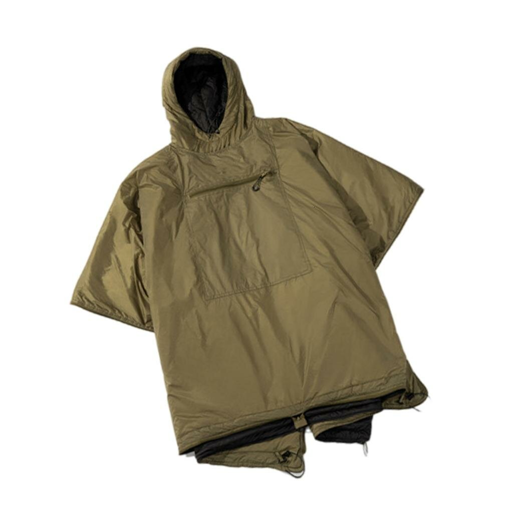 Уютное одеяло-халат с капюшоном, оливковое масло зеленого цвета