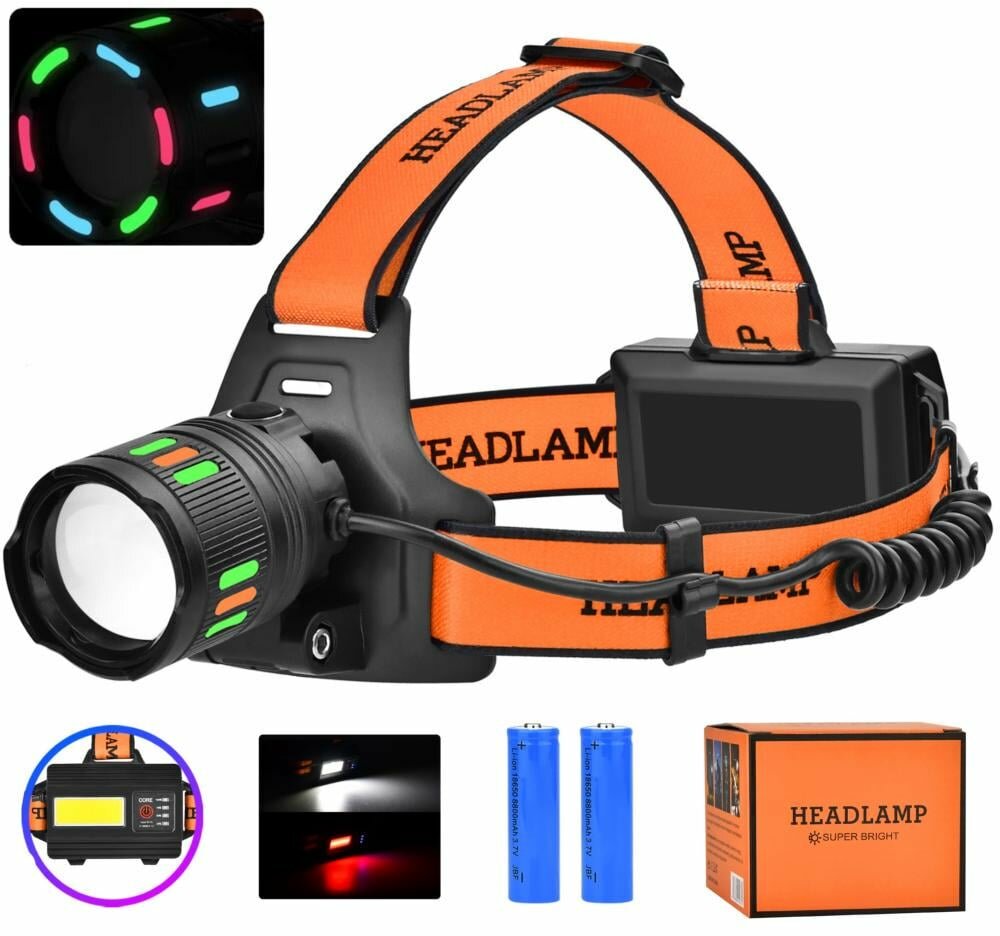 Фонарь налобный Night Vision Fluorescence BL-T207-TG white/red