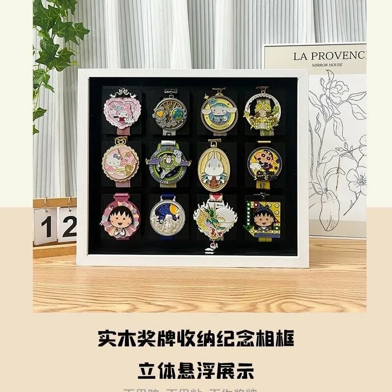 Деревянная рамка для медалей с прозрачным стеклом, для спортивных наград, черная/белая/дерево