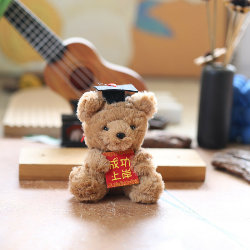 Adorable bear pendant plush toy with pp cotton filling for bag accessories and gifts