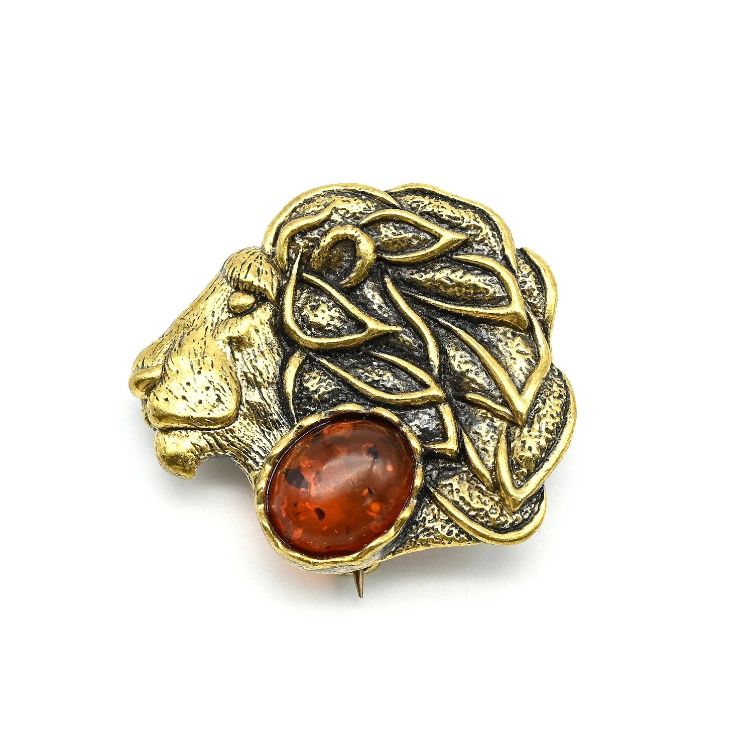 Брошь, янтарь