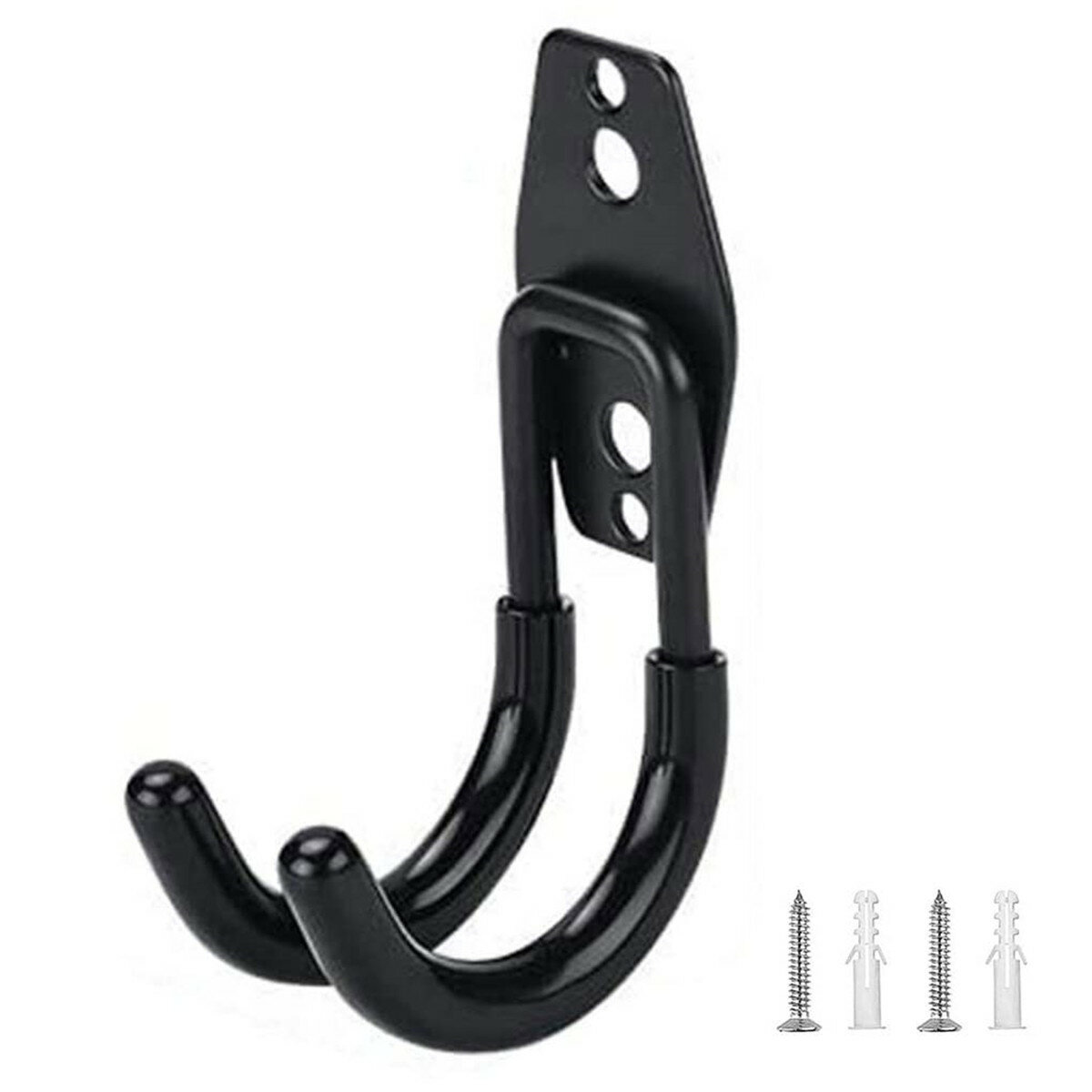 1 упаковка Крючки для гаража Heavy Duty, Стальные крючки для хранения в гараже, Органайзер для инструмента на стене с антискользящим покрытием для садовых инструментов, лестниц, громоздких предметов и другого оборудования (Черный), Материал Железо,