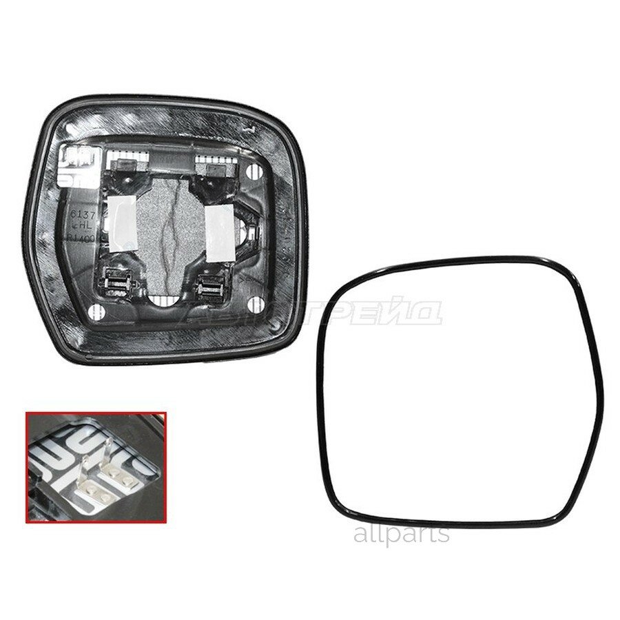SAT ST-121-0121 Полотно зеркала Toyota Land Cruiser (J100) 98-07 (Слева/ Обогрев)