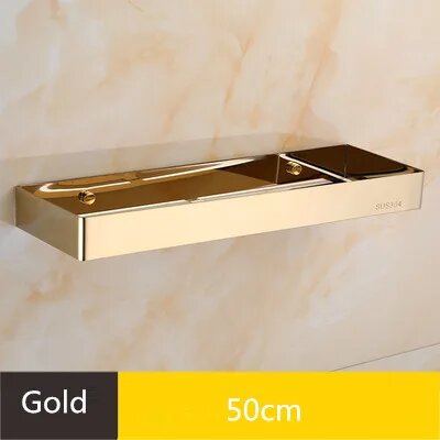 Угловая полка для ванной Tuqiu gold 50cm