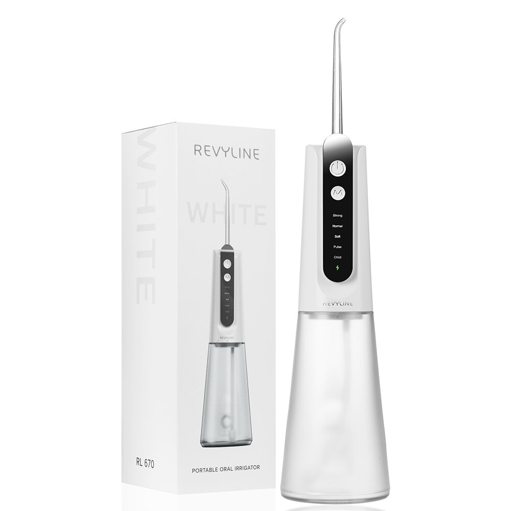 Ирригатор Revyline RL670 White, технология быстрых импульсов, 5 режимов