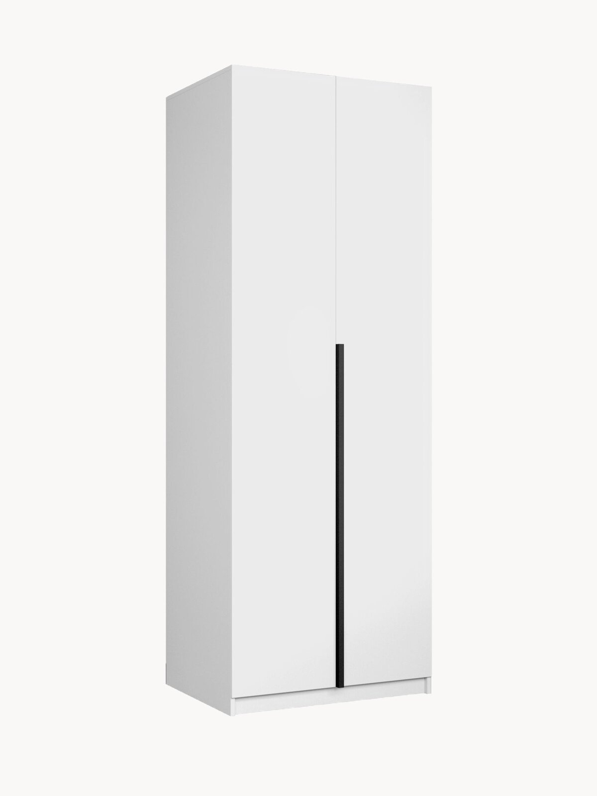 Шкаф для одежды распашной с ручками 60*200*38 см, белый, с вешалкой