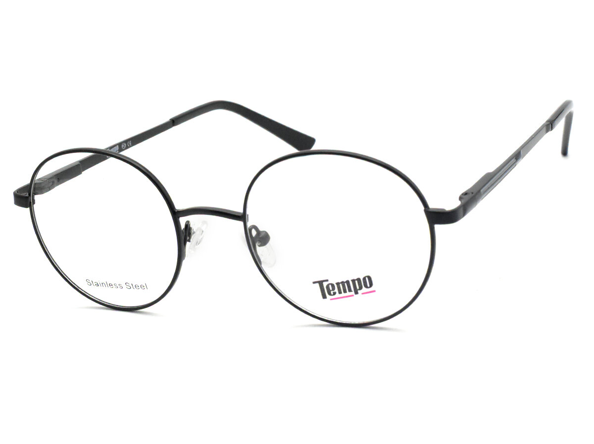 Оправа для очков Tempo 7077 C01 пол Мужской форма оправы Круглая цвет оправы Чёрный